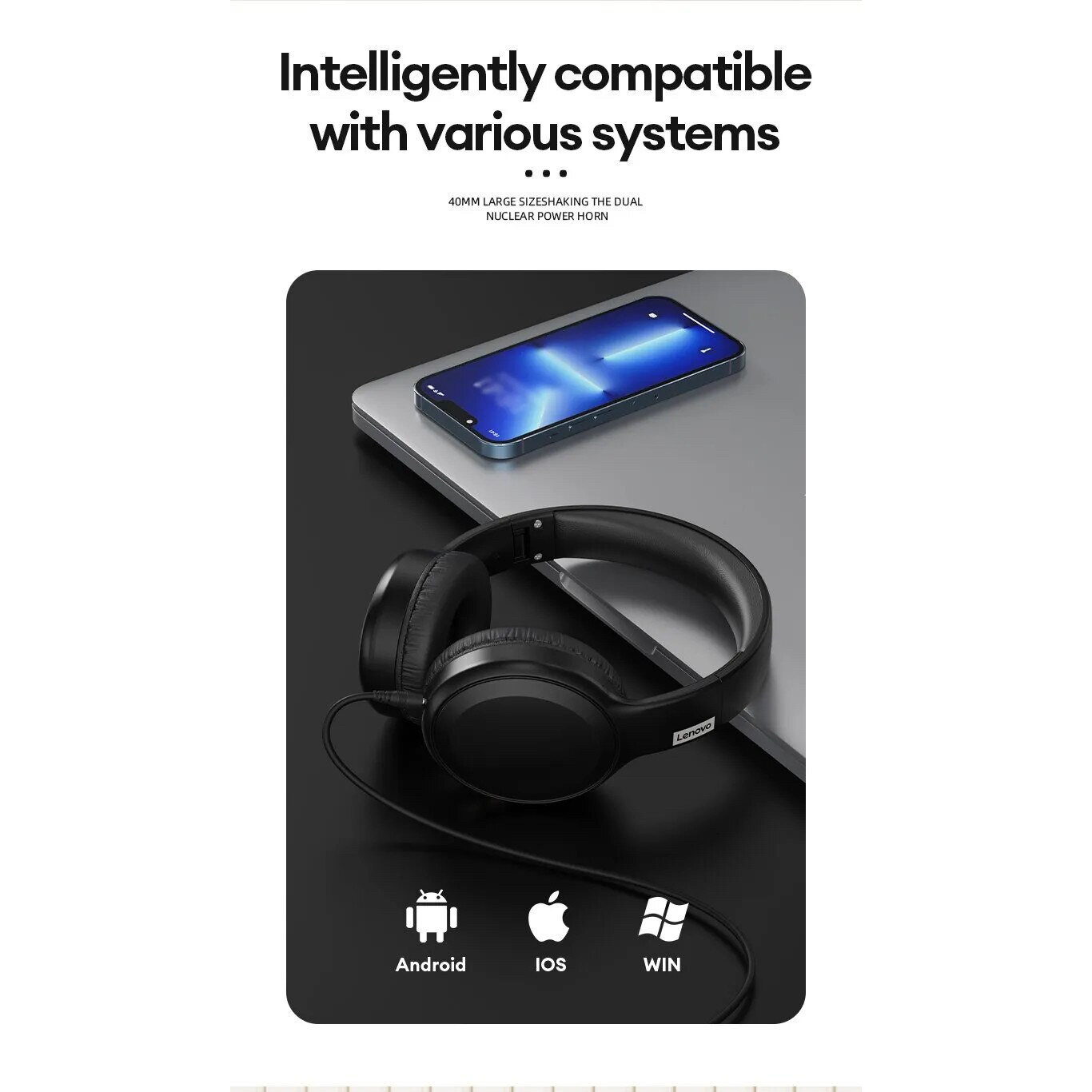 Casti Bluetooth On the Ear Lenovo ThinkPlus TH30, negre - eMAG.ro