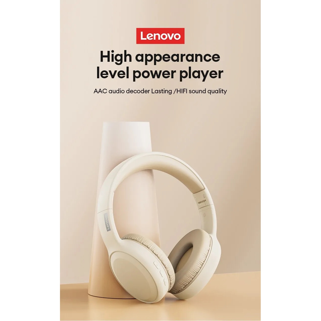 Casti Bluetooth On the Ear Lenovo ThinkPlus TH30, bej - eMAG.ro