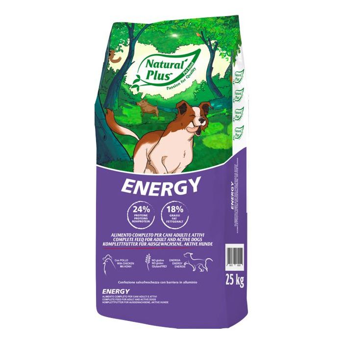 Hrana uscata pentru caini, Natural Plus Energy 25kg, presata la rece - eMAG.ro