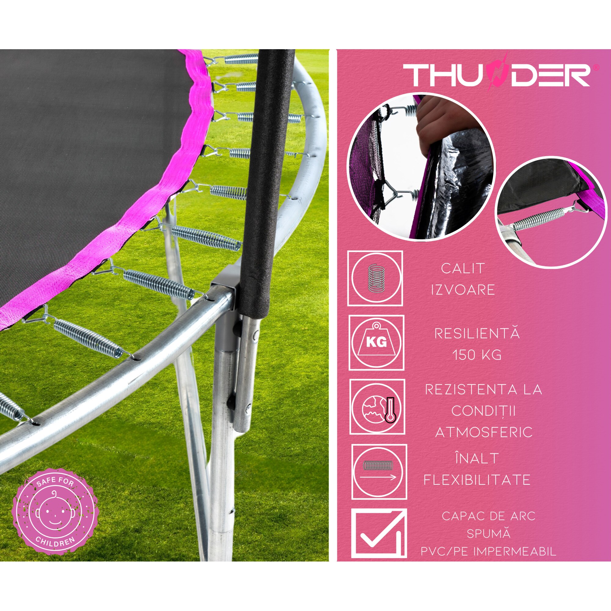Trambulina de gradina pentru copii, Thunder, Inside Ultra 6Ft, 183cm ...