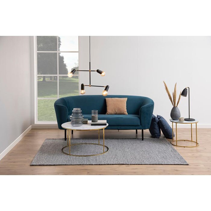 Masa de cafea, Bolton, alba, marmura si metal, H.44 cm - eMAG.ro