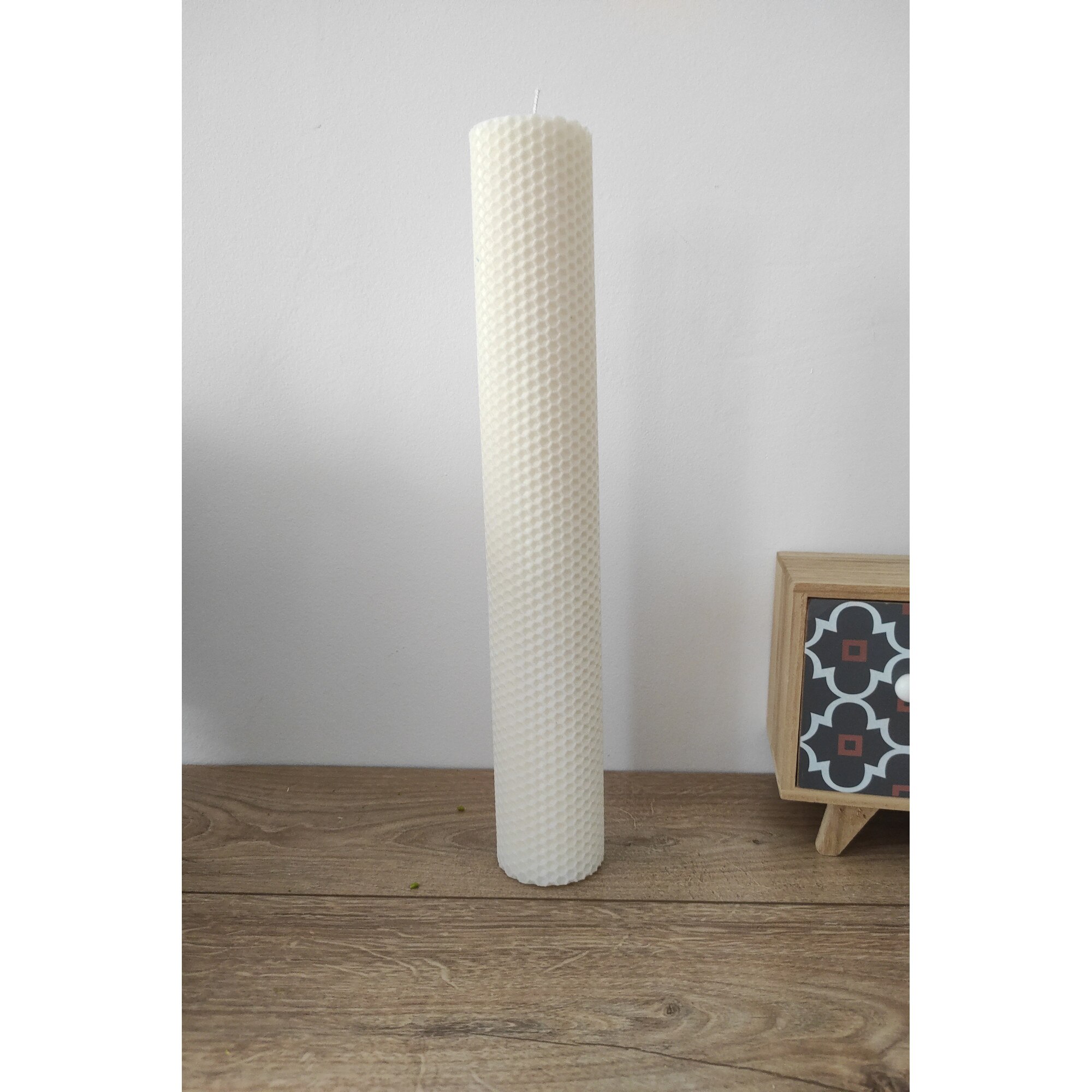 Lumanare din ceara naturala, Alb, 34 cm, Colorart - eMAG.ro