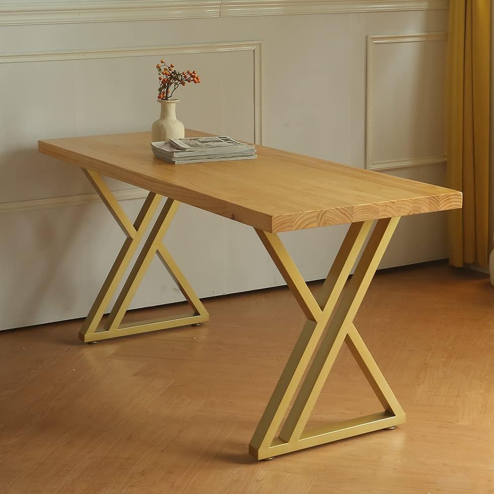 Set 2 x Picioare Metalice pentru Masa sau Birou, Aurii, 50 x 70 cm ...