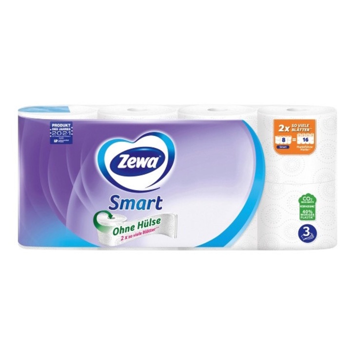 Тоалетна хартия, Zewa, Smart, 8 ролки - eMAG.bg