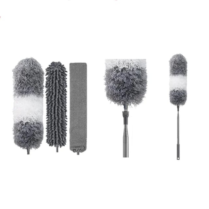 Pamatuf pentru praf, 3 capete, microfibra, maner metalic, extensibil ...