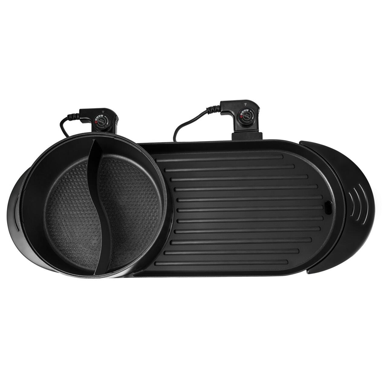 Grill electric 2 in 1 cu oala, Vevor 2200 W BBQ Teppanyaki cu control ...