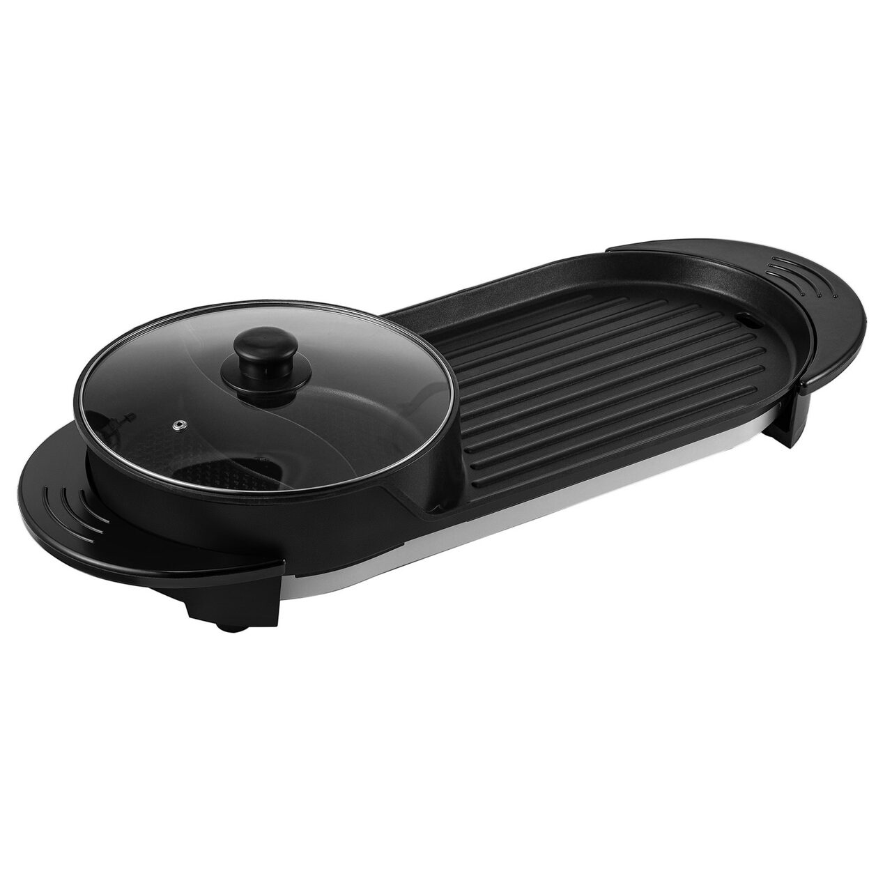 Grill electric 2 in 1 cu oala, Vevor 2200 W BBQ Teppanyaki cu control ...