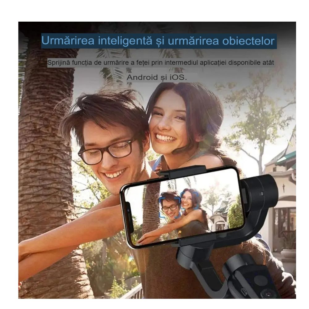 Stabilizator imagine pentru telefon si GoPro, Gimbal cu 3 axe ...