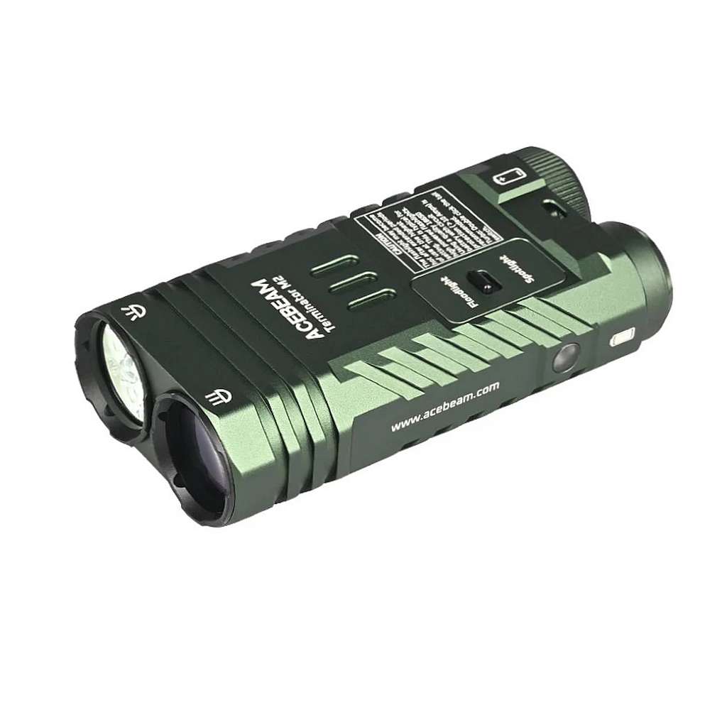 Lanterna cap dublu laser si LED Acebeam Terminator M2 fascicul laser si ...