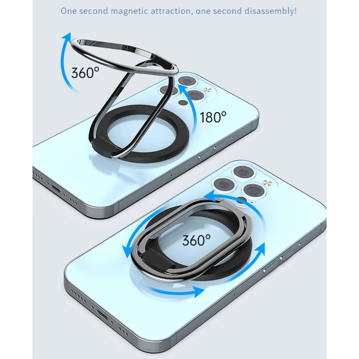 Suport inel pentru telefon, universal, Ideas4Comfort™, magnetic ...