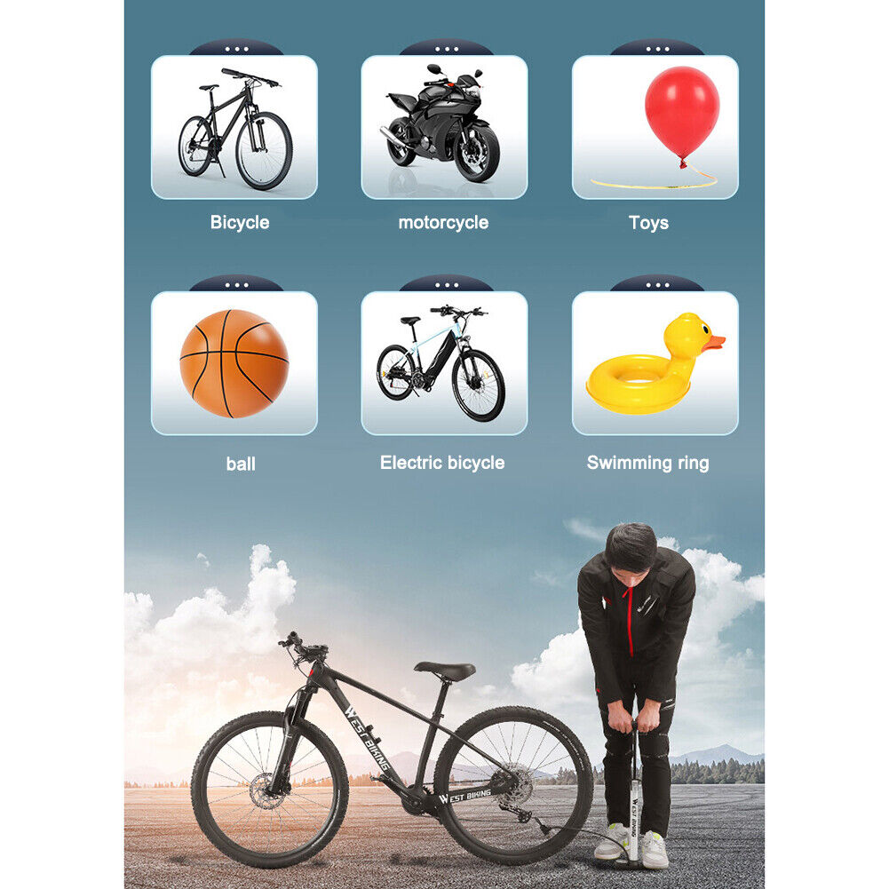 Pompa manuala West Biking, cu manometru pentru afisarea presiunii ...