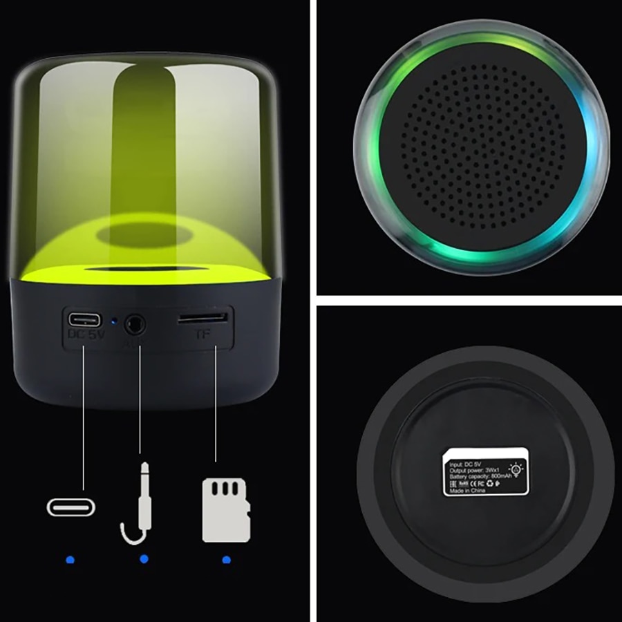 Mini Boxa Portabila SONORH, Bluetooth, Speaker HD Sound, Color RGB ...