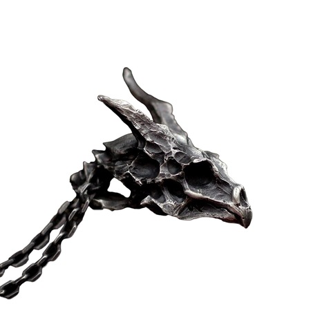 Lant cu pandantiv cap de dragon, model trofeu de vanatoare al ...