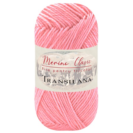 Fir pentru tricotat Merino Clasic, 100% lana merinos, culoare Roz corai ...