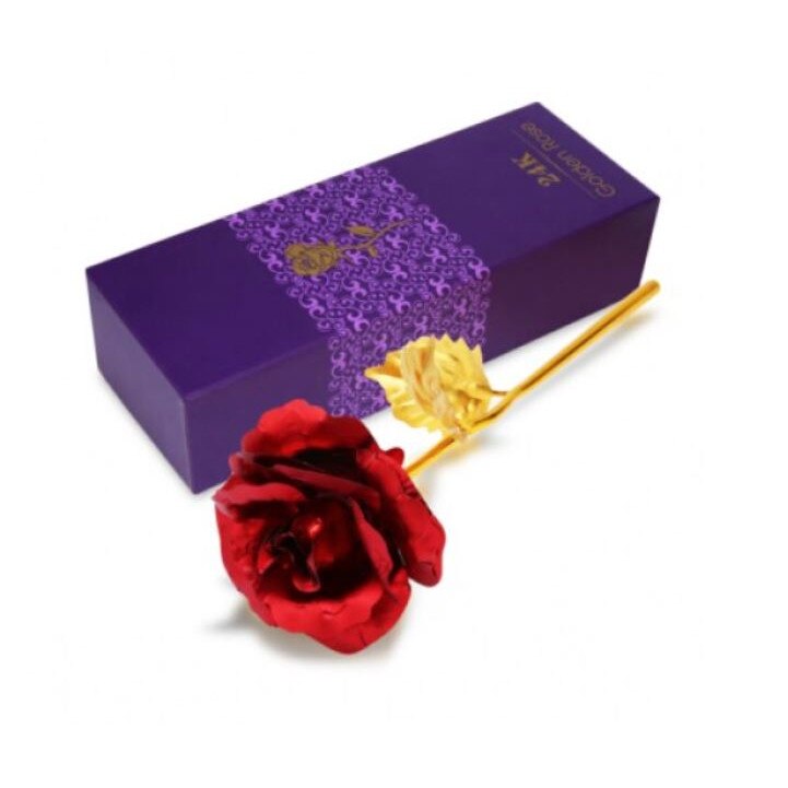 Trandafir THK suflat cu aur 24K, cutie eleganta, Rose - eMAG.ro