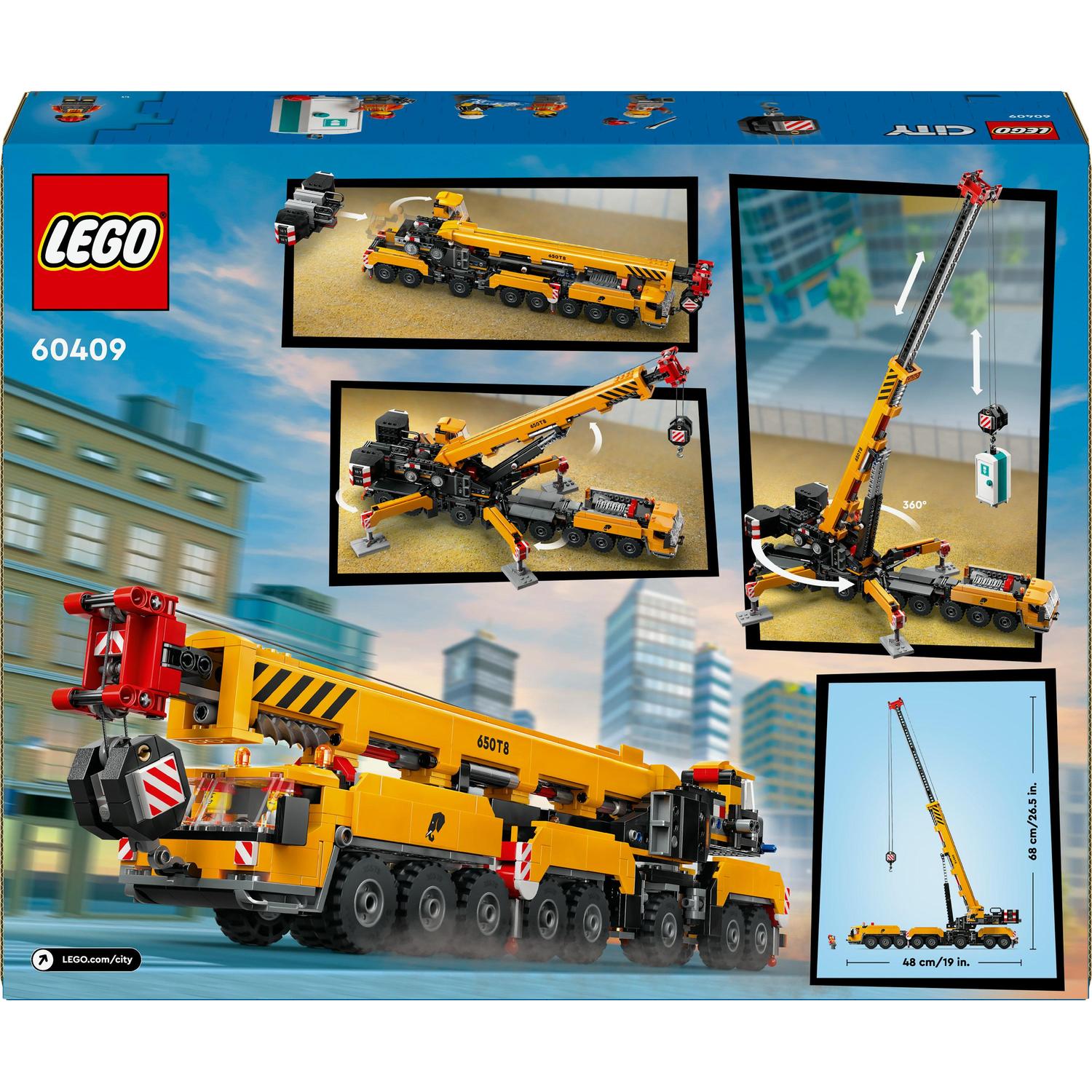 LEGO® City - Macara mobila galbena de constructii 60409, 1116 piese ...