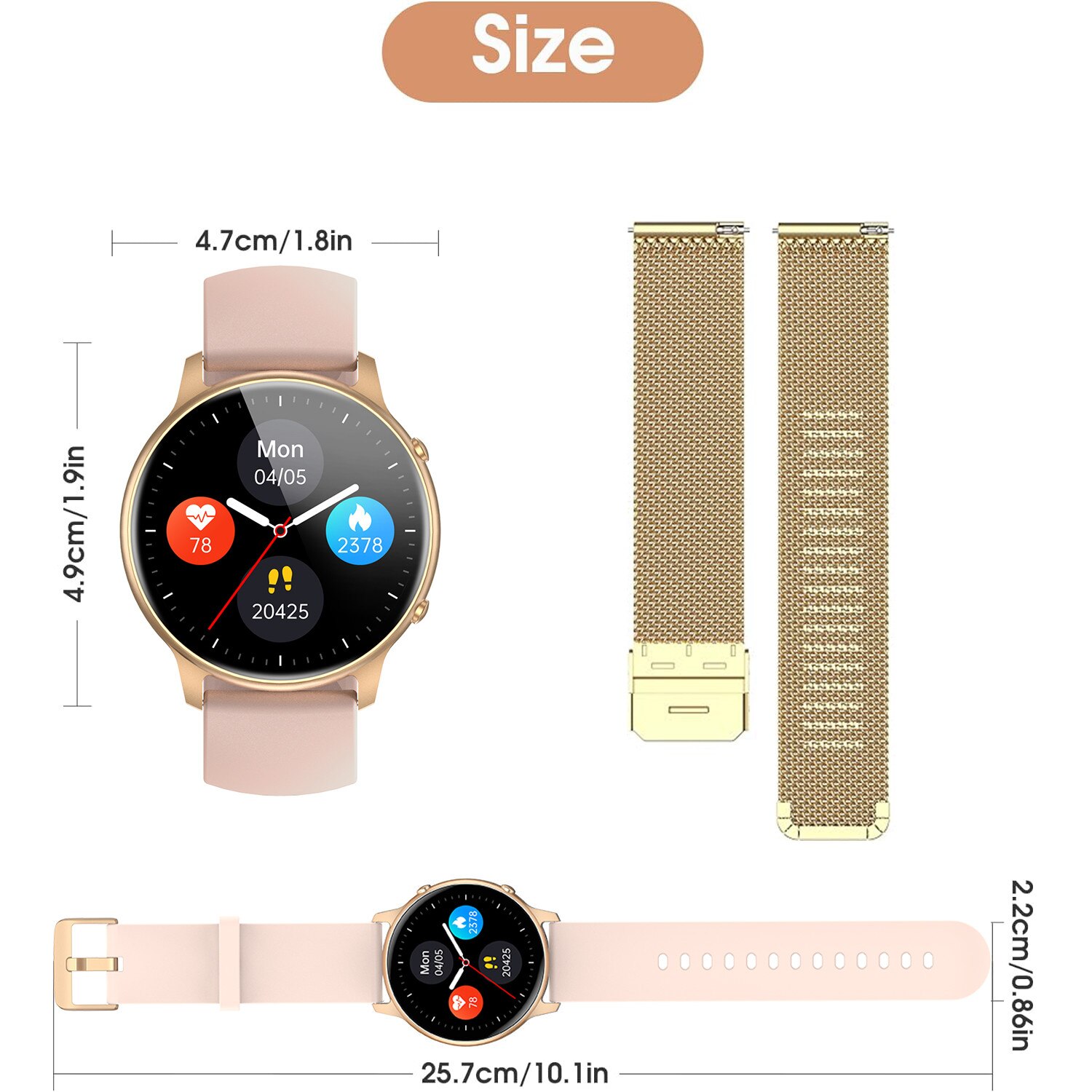 Ceas SmartWatch, Wanscomin®, Apel Bluetooth, Monitorizare Activitati ...