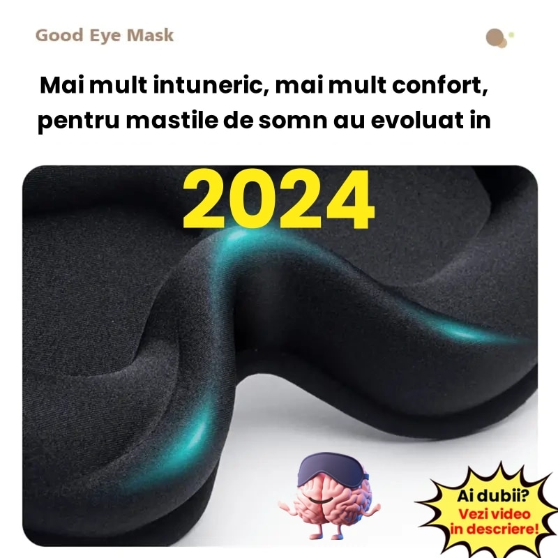 Masca pentru somn Smart Design 3D, Protectie Nas, Intuneric bezna ...