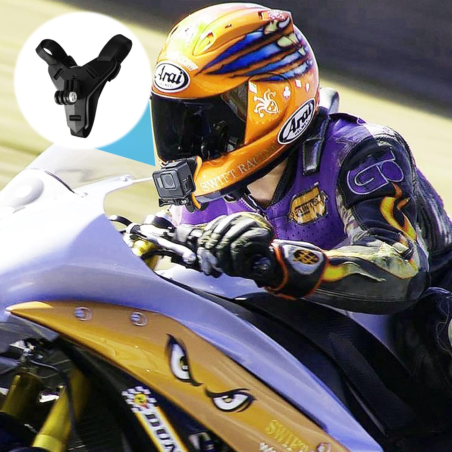 Set 2 Suport de casca pentru camera video, JENUOS®, Compatibil cu GoPro ...