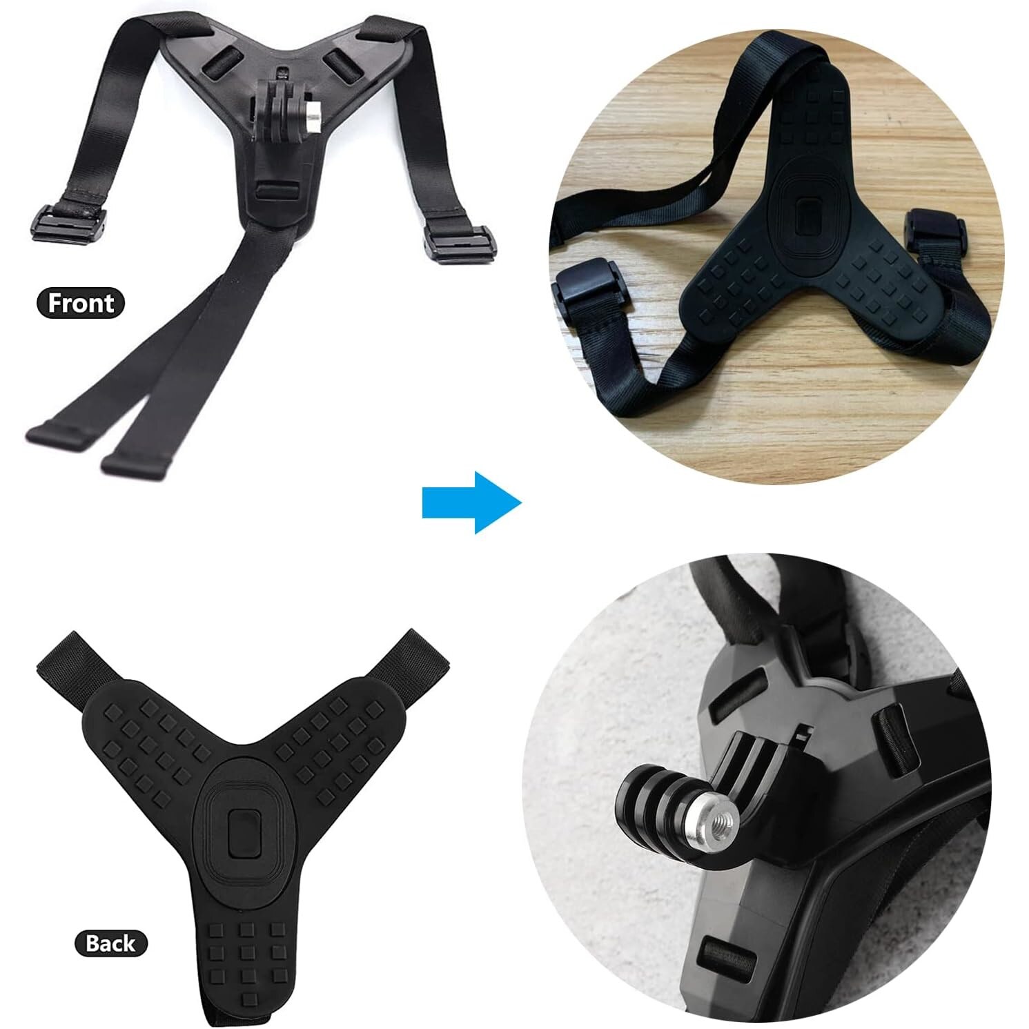 Set 2 Suport de casca pentru camera video, JENUOS®, Compatibil cu GoPro ...