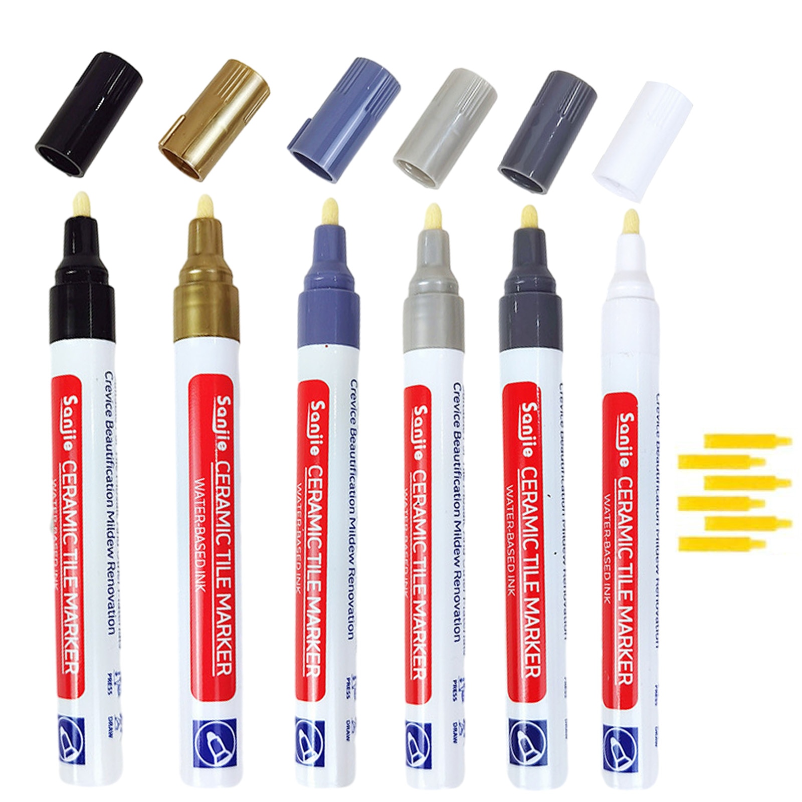 Set 6 creioane corectoare rosturi gresie si faianta, Axroad Mall, Cu ...