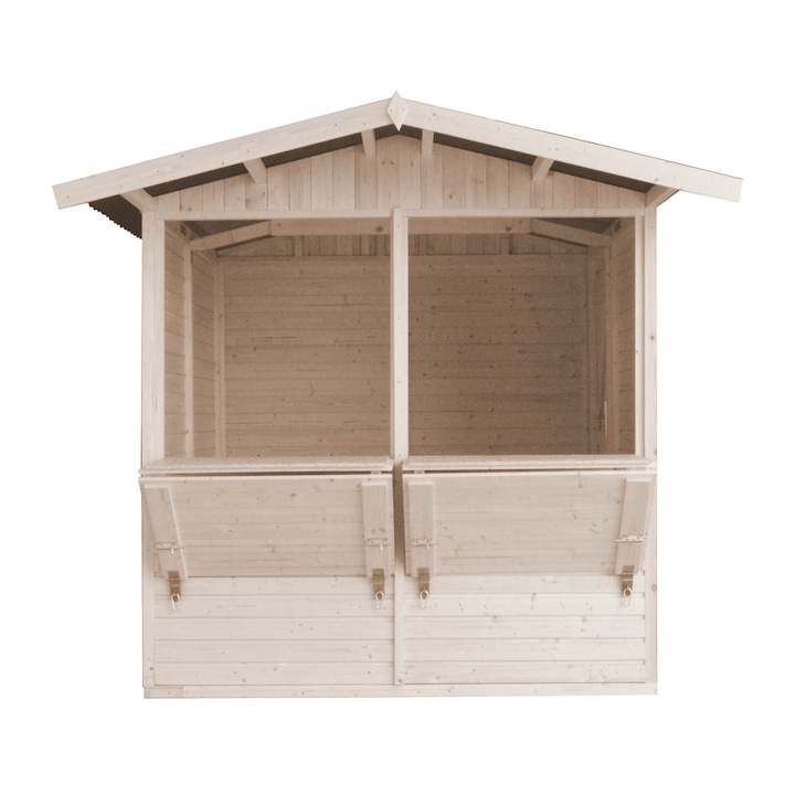 Casuta de gradina tip chiosc, Timbela, Lemn, 263 x 253 cm, Bej - eMAG.ro