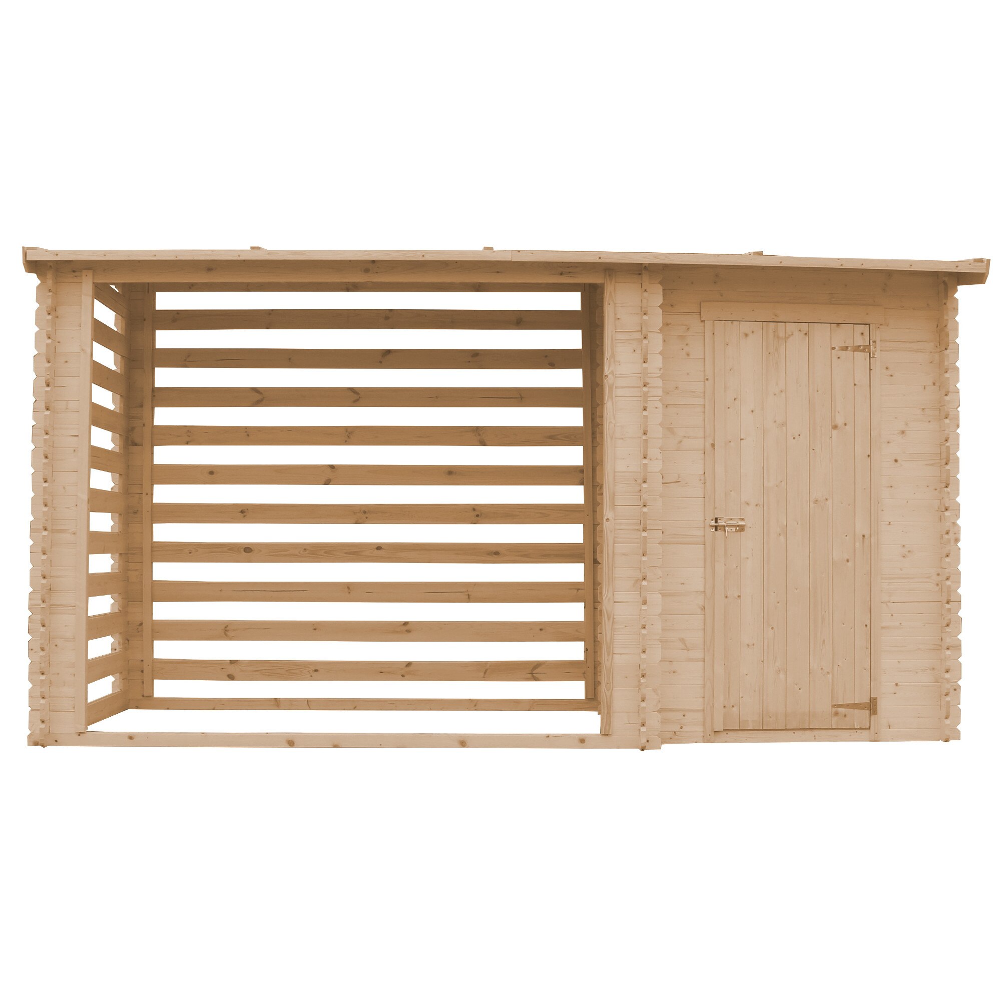 Casuta de gradina, Timbela, Lemn, 348x146 cm, Maro - eMAG.ro