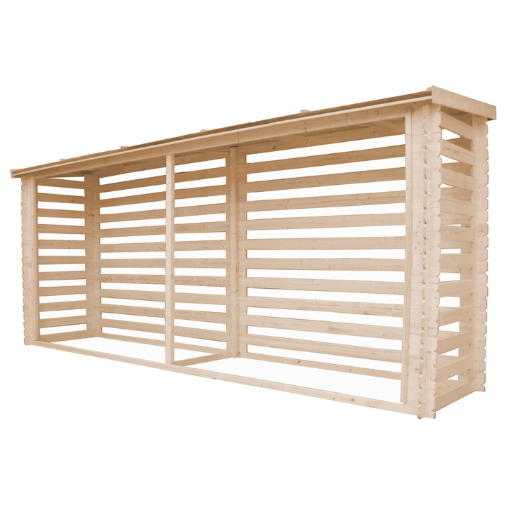 Adapost pentru lemne, Timbela, Lemn, 458x112 cm, Maro - eMAG.ro