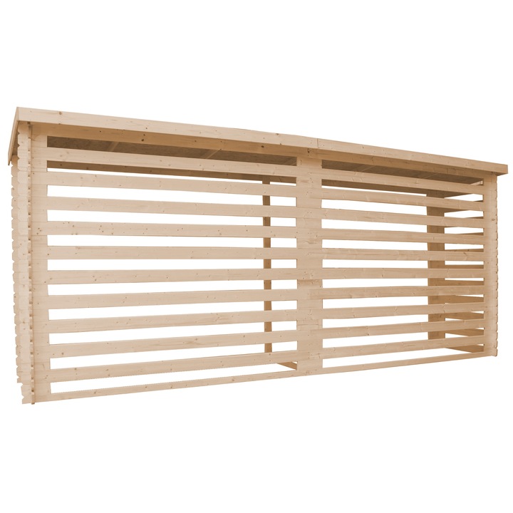 Adapost pentru lemne, Timbela, Lemn, 458x112 cm, Maro - eMAG.ro