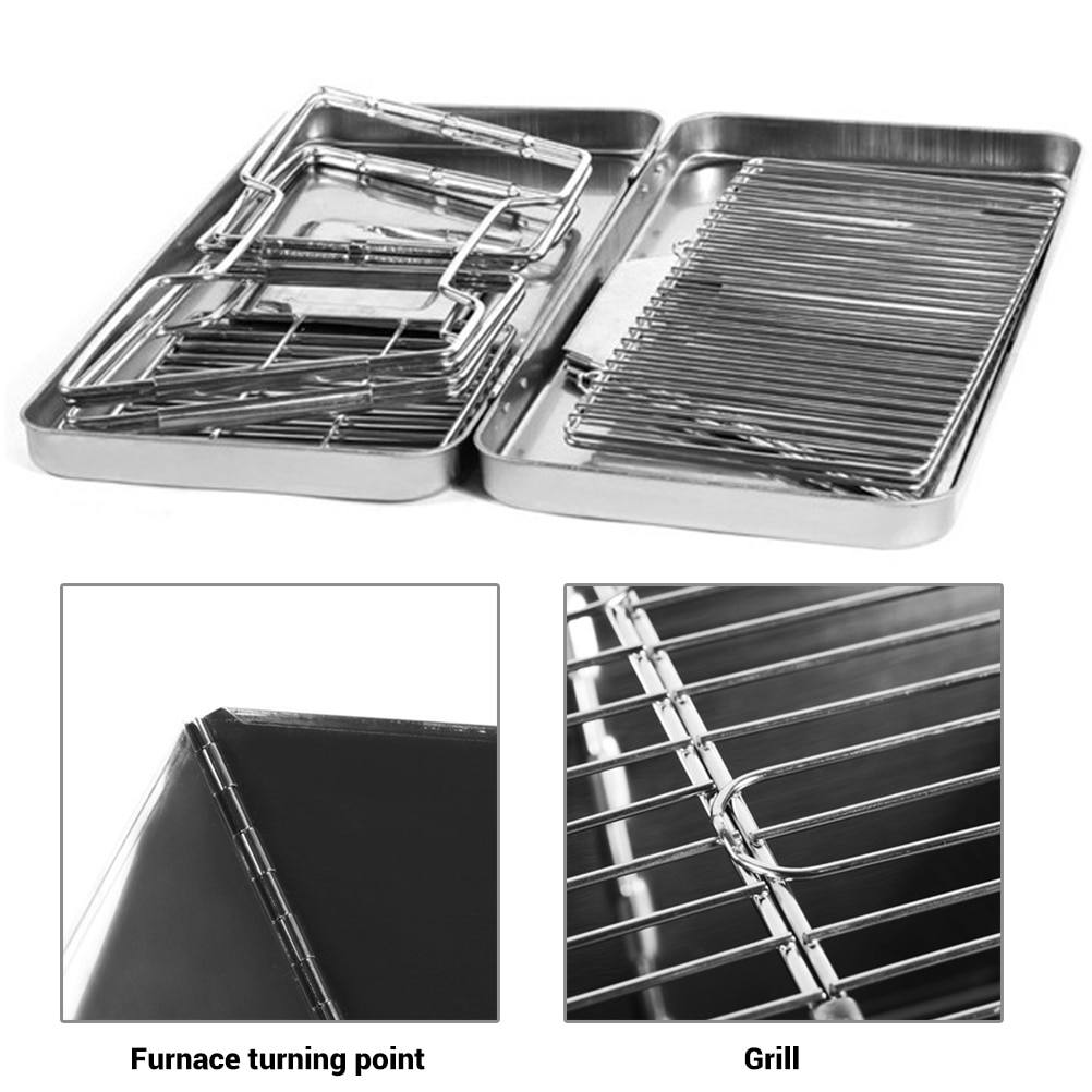 Gratar gradina longziming, pliabil, inox, rezistent la caldura ...