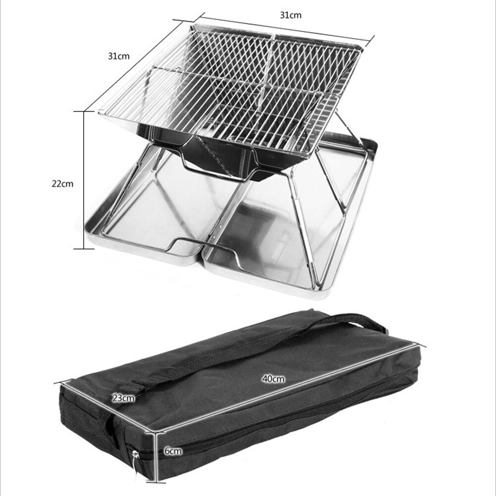 Gratar gradina longziming, pliabil, inox, rezistent la caldura ...
