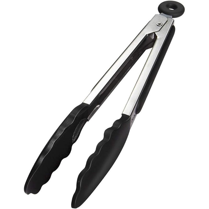 Cleste Servire din Inox si Silicon, 24 cm, Negru/Argintiu - eMAG.ro