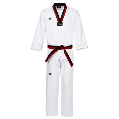 Uniforma Taekwondo WT, Tusah, Starter, alb, cu rever Poom, 140 cm - eMAG.ro