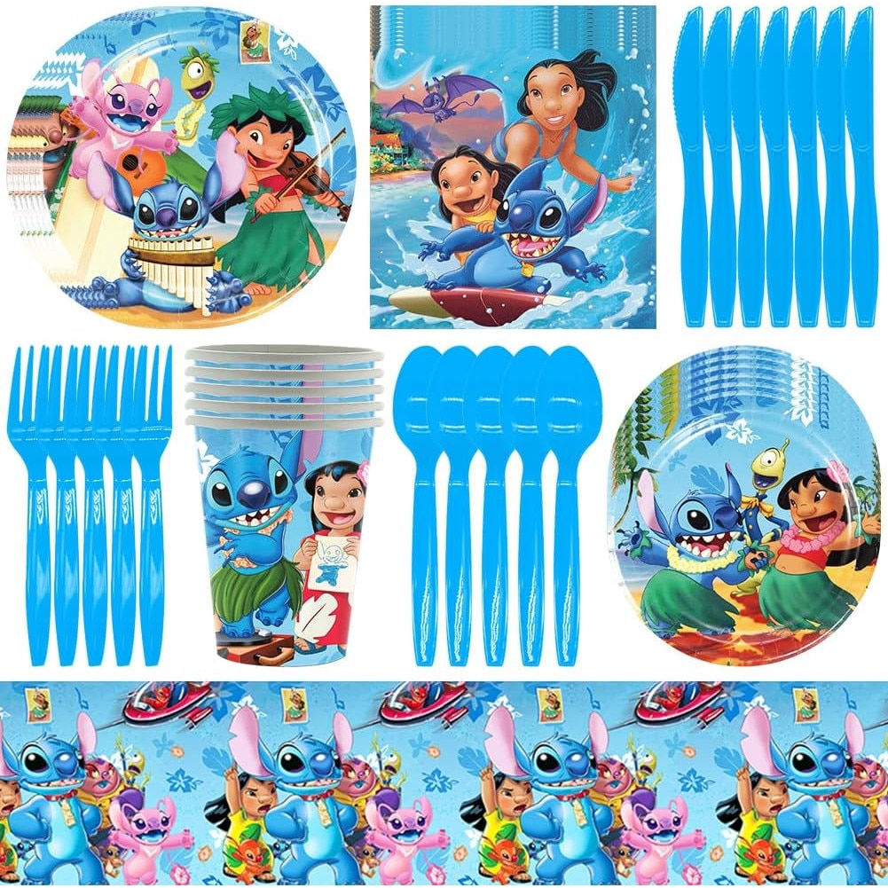 Set vesela pentru 10 Copii, Lilo si Stitch, Petrecere Aniversara ...