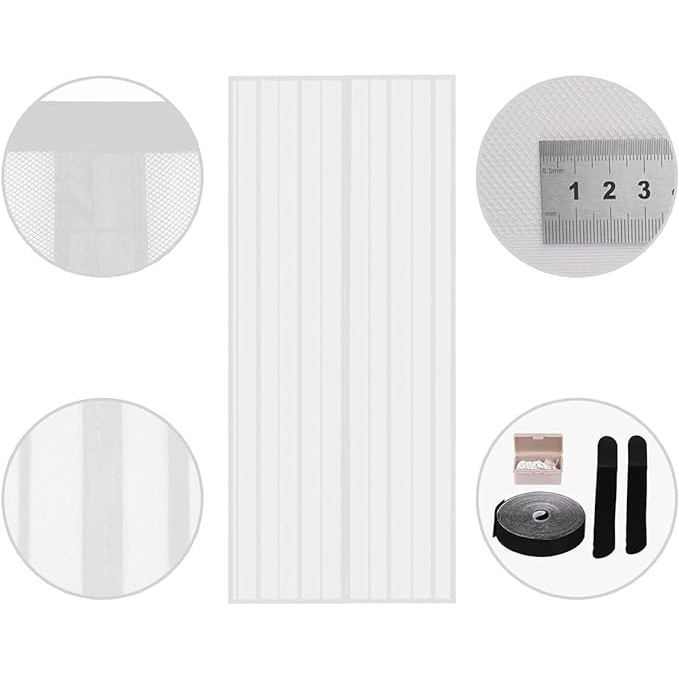 Plasa cu banda magnetica pentru usa, in forma de perdea, anti-insecte ...