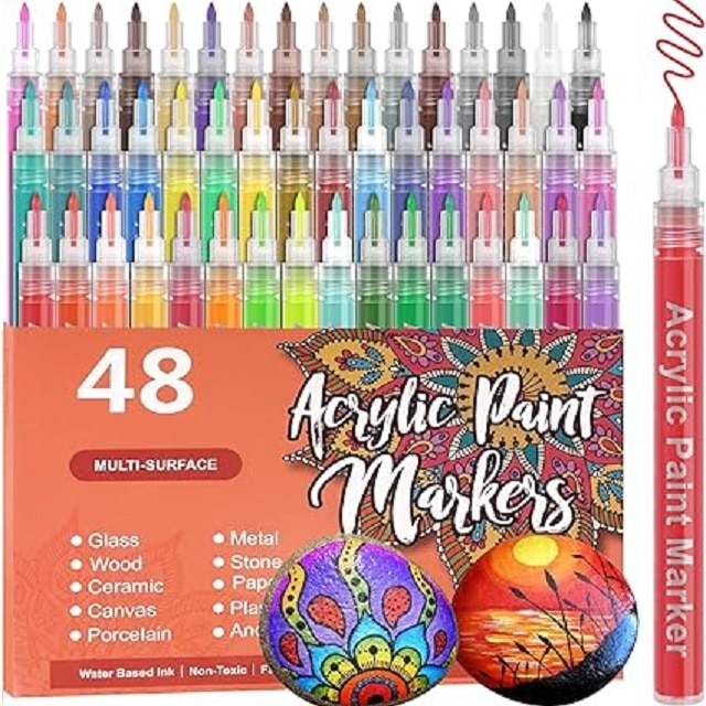 Set Alcatuit Din 48 Carioci Acrilice Pe Baza De Apa, Uscare Rapida, Non ...