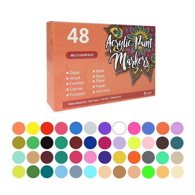 Set Alcatuit Din 48 Carioci Acrilice Pe Baza De Apa, Uscare Rapida, Non ...