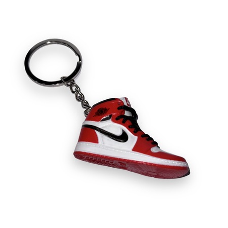 Breloc pentru chei, Nike Jordan 1 High, Alb-Rosu-Negru - eMAG.ro