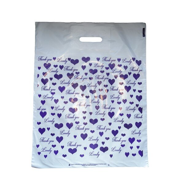 Set 50 bucati, Punga Plastic, tip Banana, cu maner intarit, 400x510 mm ...