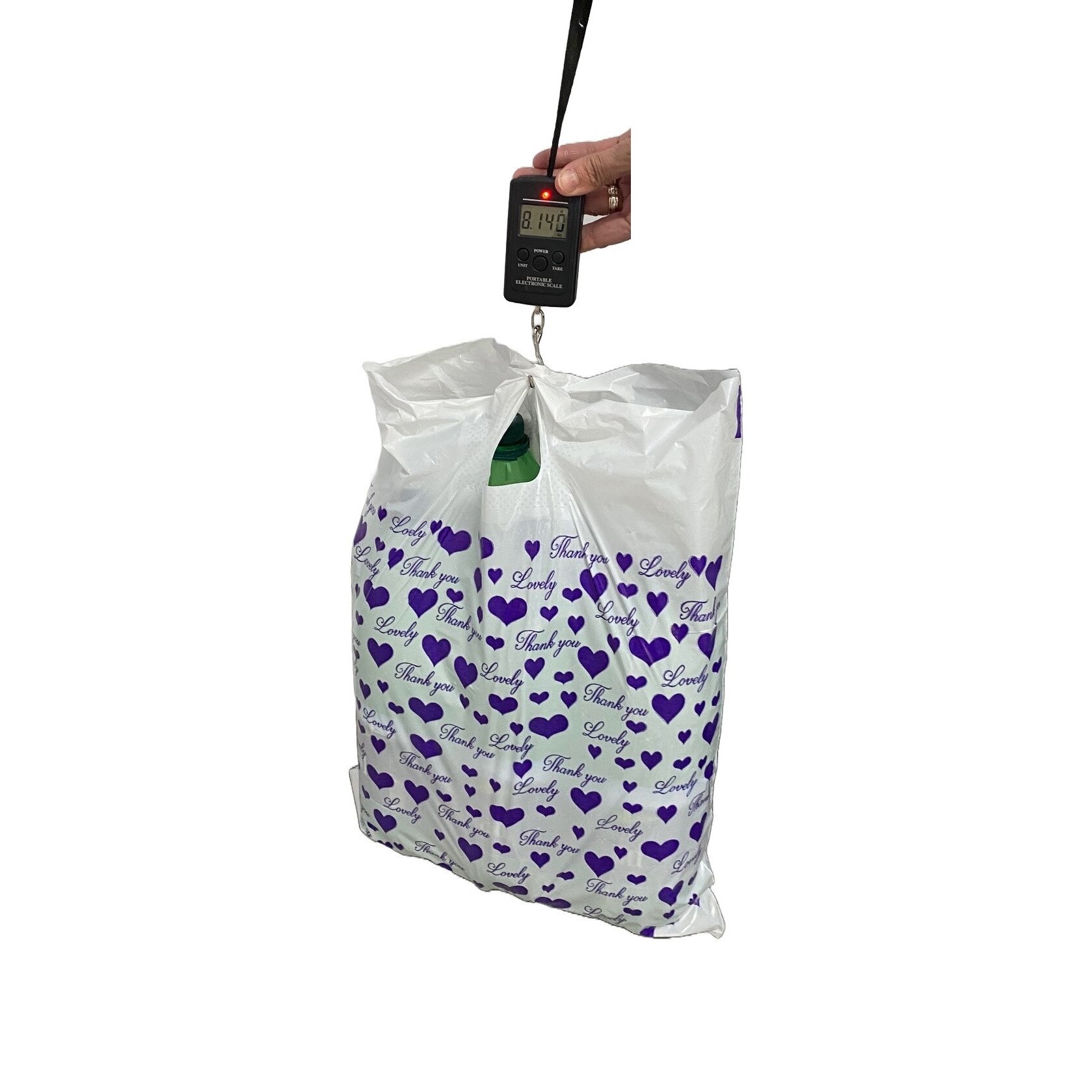 Set 50 bucati, Punga Plastic, tip Banana, cu maner intarit, 400x510 mm ...