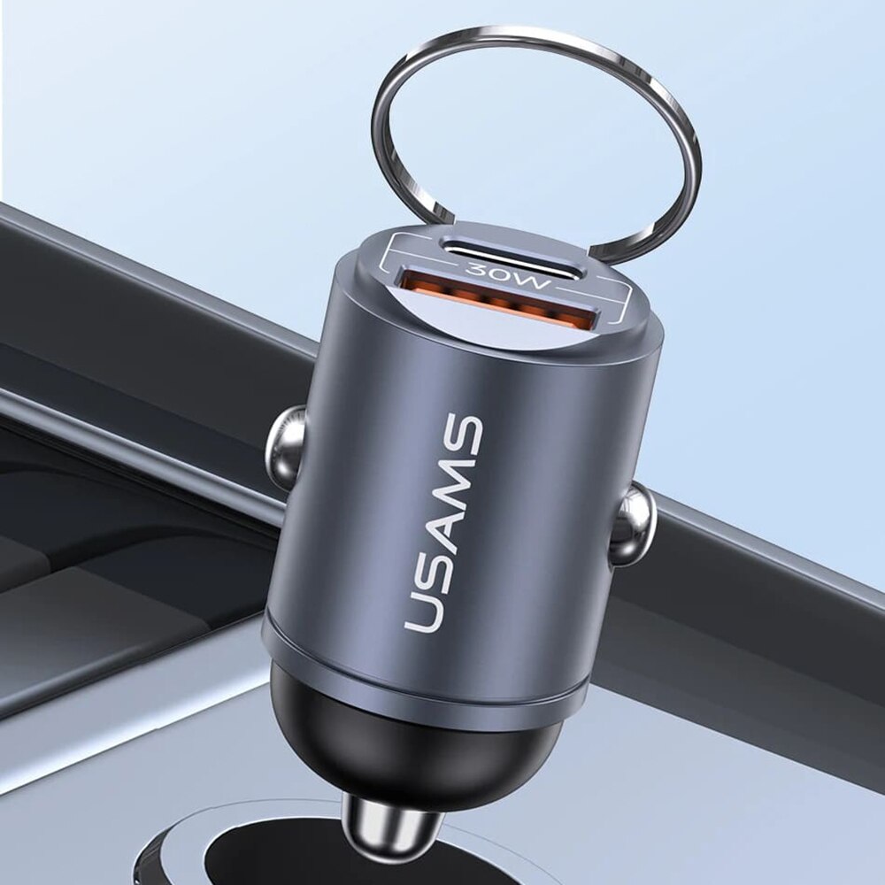 USB зарядно за кола, Type-C, бързо зареждане, 30 W за кола - Usams C38 ...