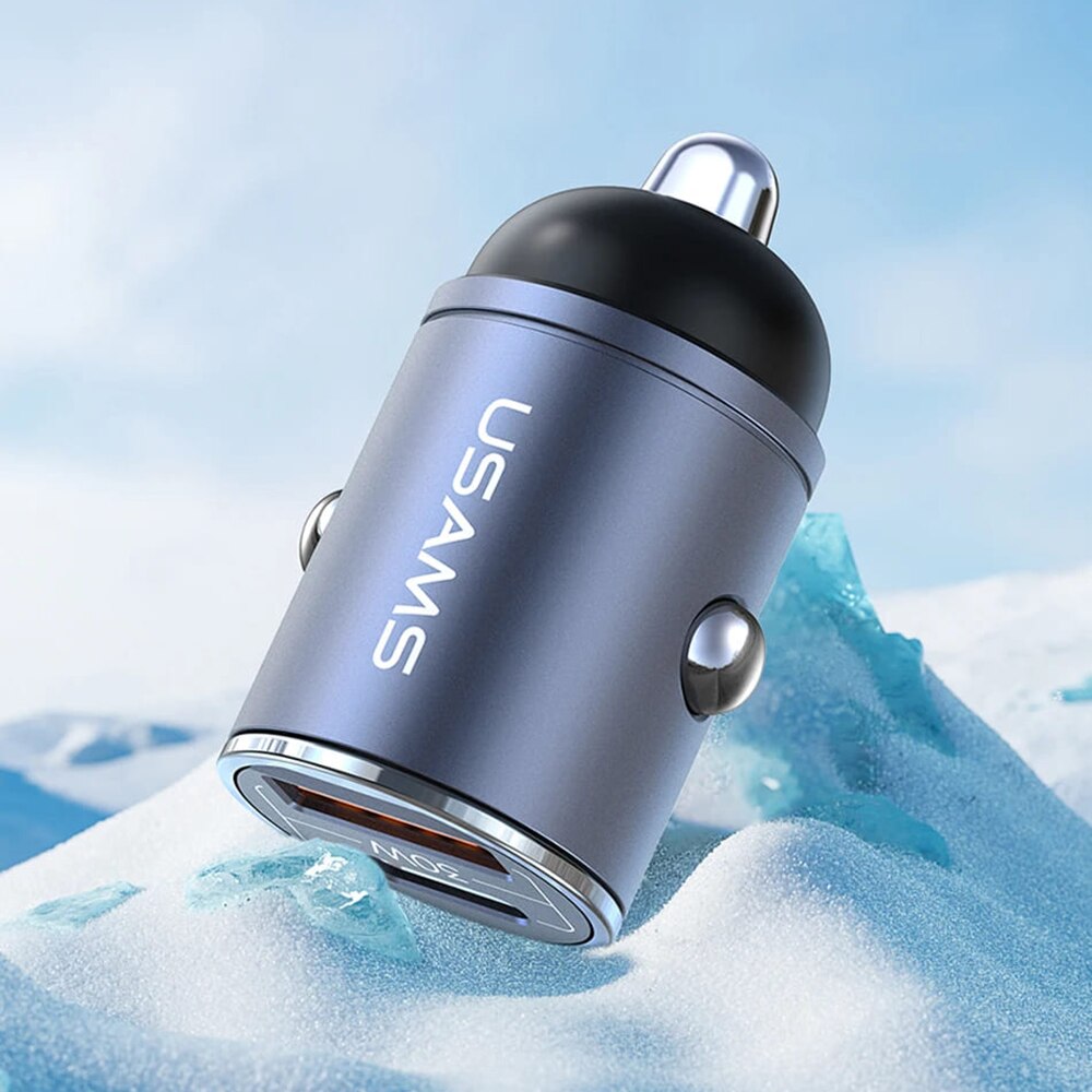 USB зарядно за кола, Type-C, бързо зареждане, 30 W за кола - Usams C38 ...