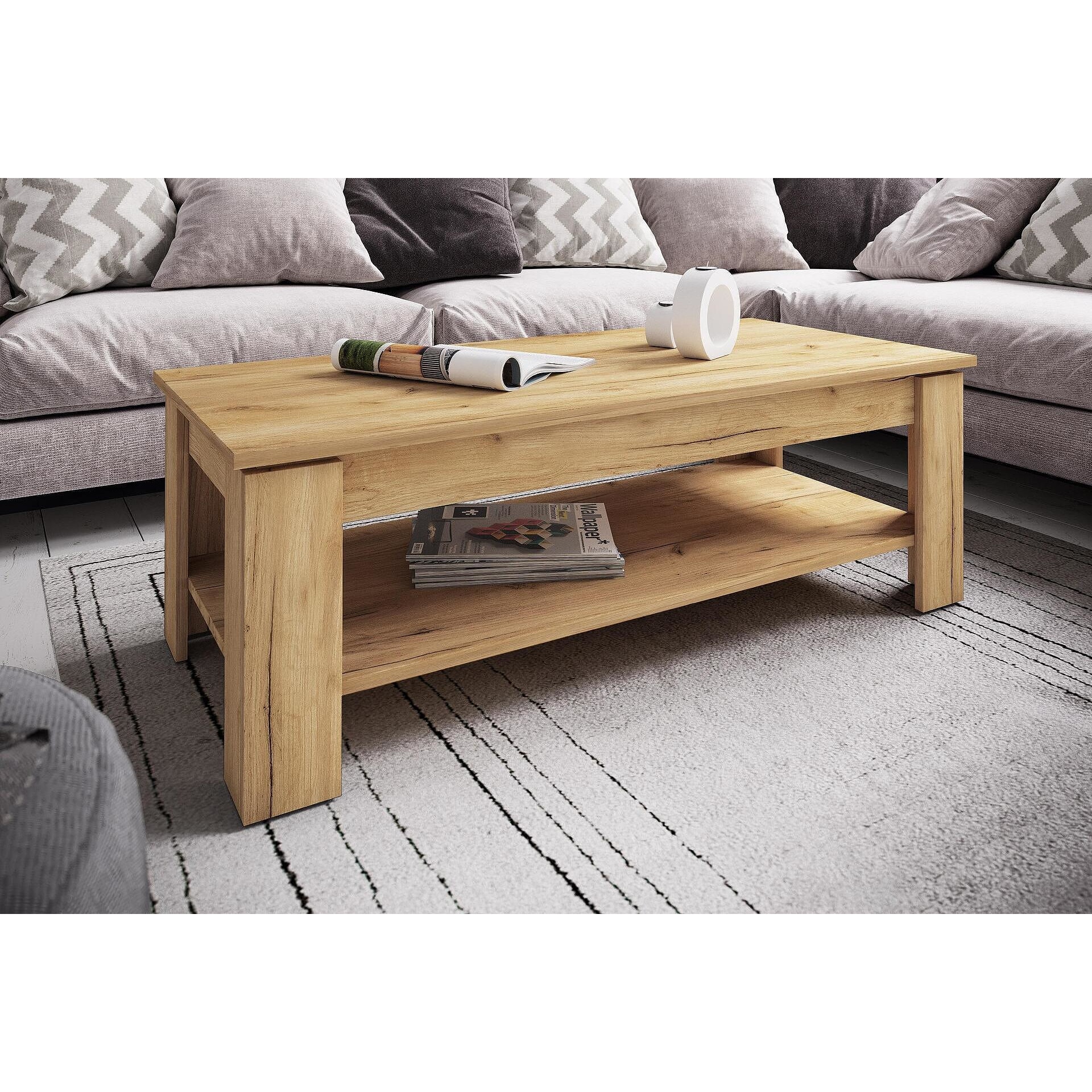 Masuta de cafea, Sani City 4, 110 x 50 x 40 cm, Stejar artisan - eMAG.ro