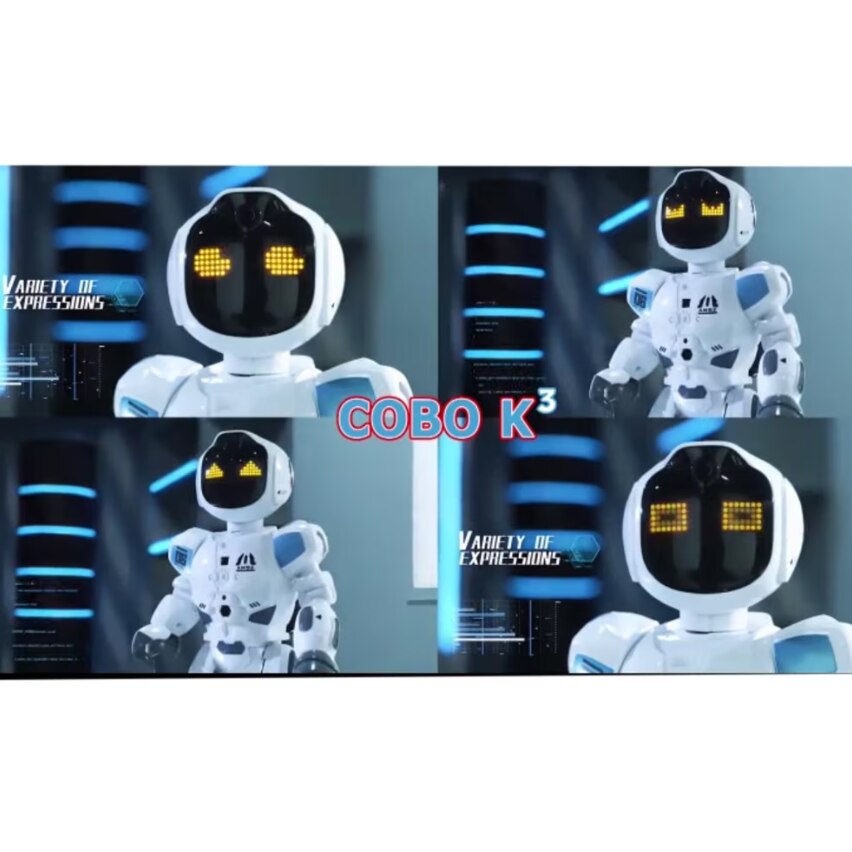 Robot inteligent pentru copii, Loka®, Cu telecomanda, 50 de miscari, Senzori de atingere ...