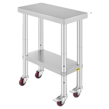 Masa de lucru profesionala din otel inoxidabil, 60x30cm, cu raft ...