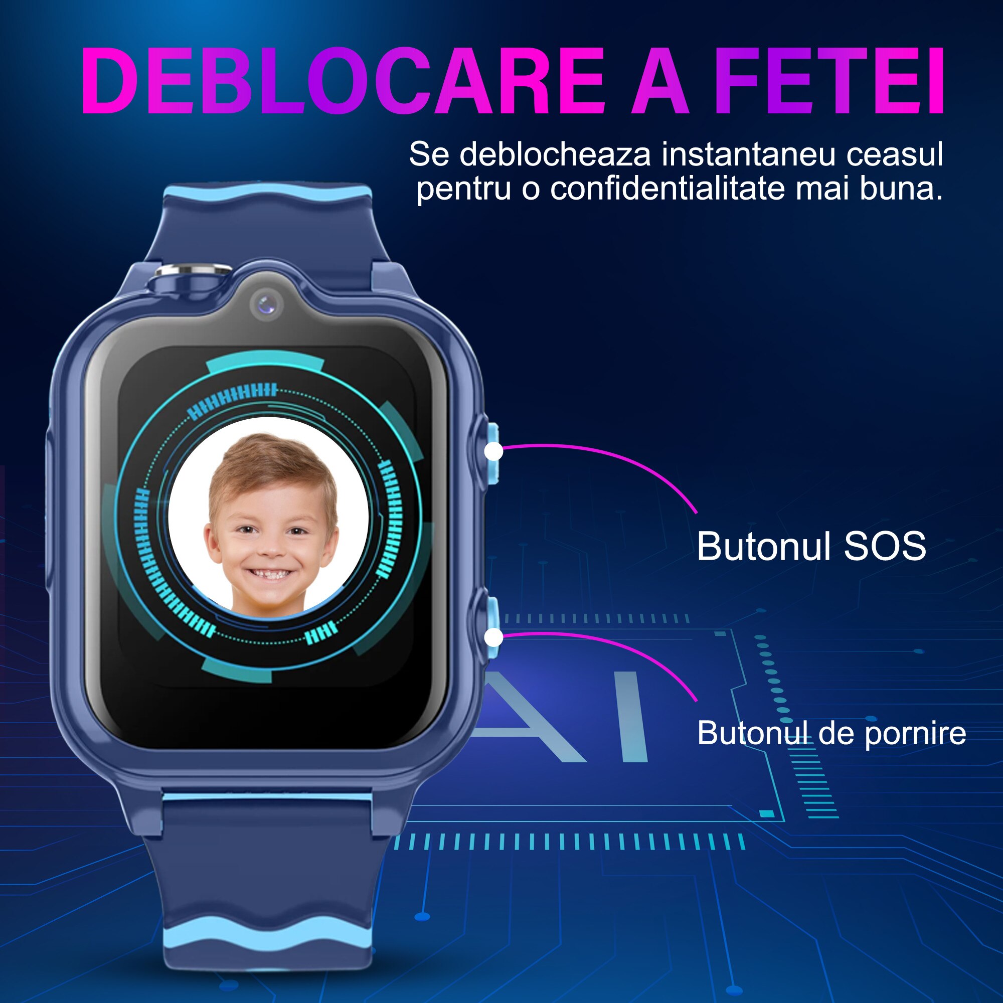 Ceas smartwatch copii GPS 4G, Whatsapp, camera dubla HD, Wingereich ...