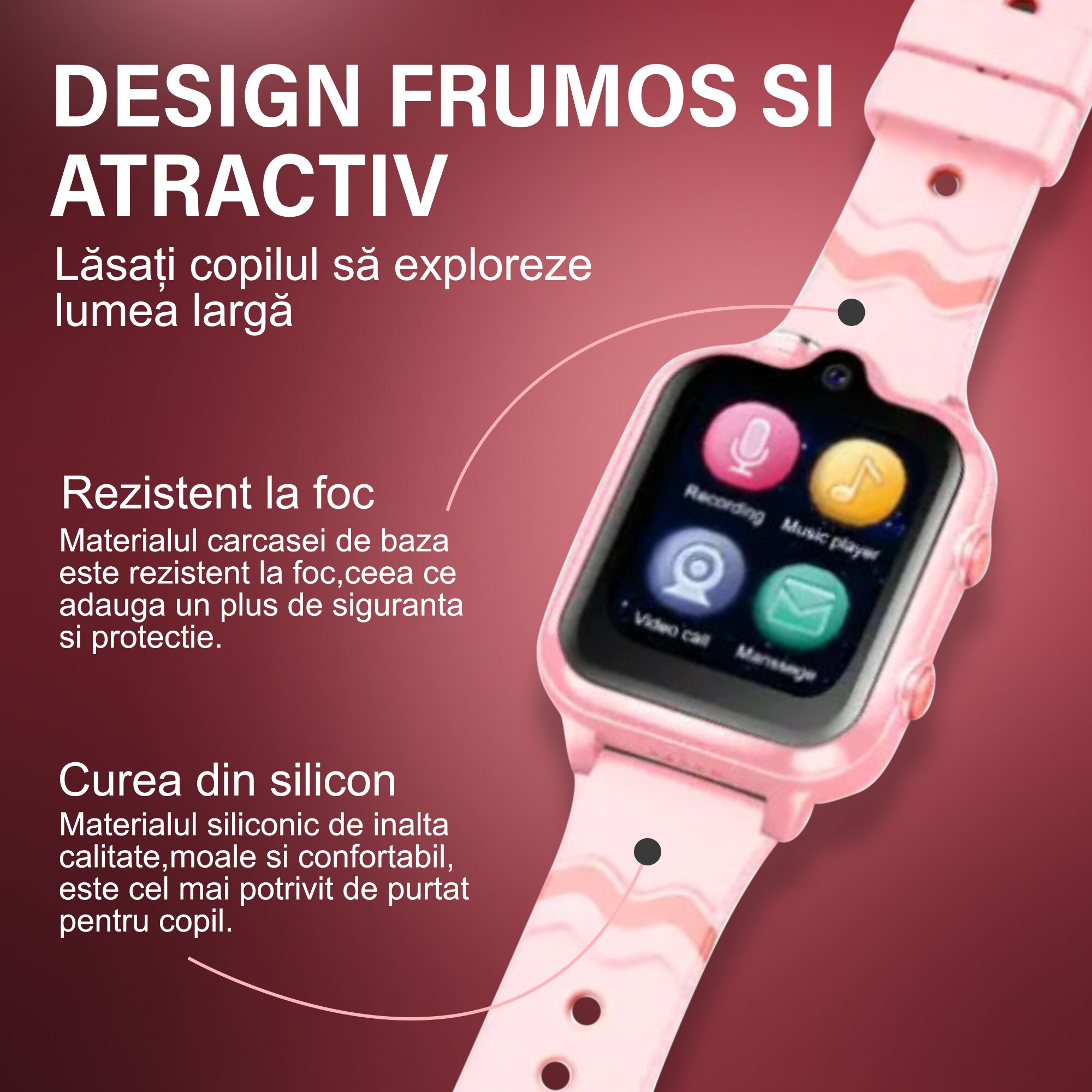 Ceas smartwatch copii GPS 4G, Whatsapp, camera dubla HD, Wingereich ...