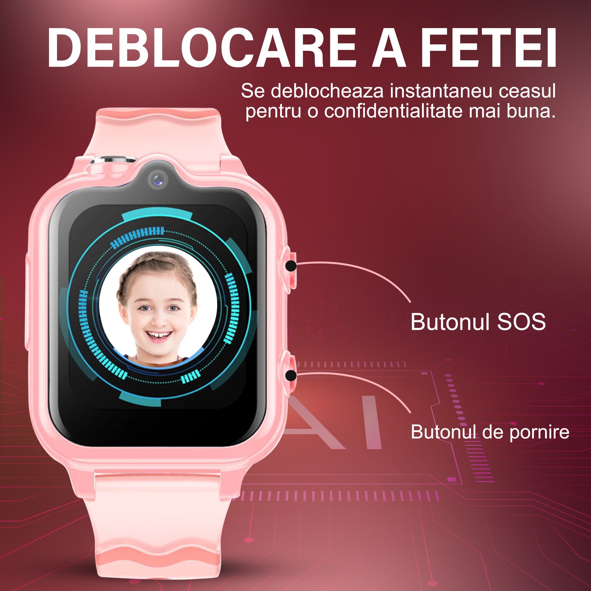 Ceas smartwatch copii GPS 4G, Whatsapp, camera dubla HD, Wingereich ...