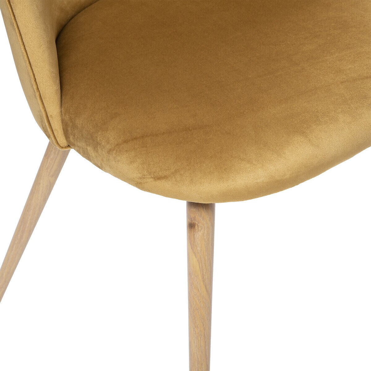 Scaun dining, Slano, galben, catifea si metal, H.84 cm - eMAG.ro