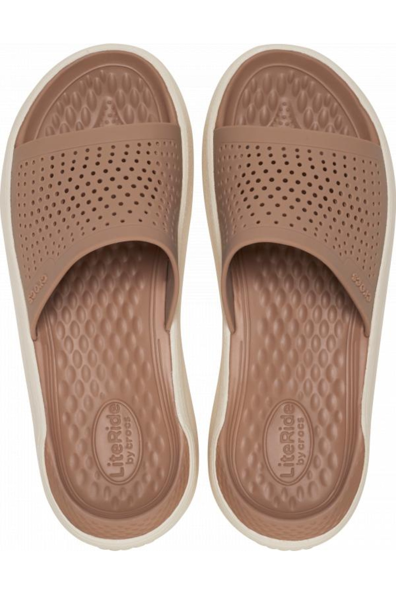Papuci Femei, Crocs, Literide 205183 Slide, Maro, 42-43 EU - eMAG.ro